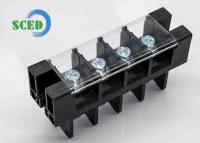 China 21.00mm PBT Feed Through 180A Panel Mount Perforation Terminal Block With Plastic Cover for sale