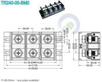 China 240A M10 Electrical High Current Terminal Block For Industry Control Pitch 36.0mm for sale