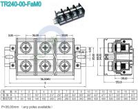 China 36.0mm 240A High Current Terminal Block Right Angle PCB Barrier PC Terminal Blocks for sale