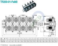 China Pitch 36mm PC M10 Brass Terminal Block Connector 200A 600V PCB Mount for sale