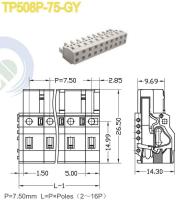 China Double Level Plug In Terminal Block 7.50mm Pitch 300V 15A 2P to 16P In Sockets for sale
