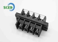 China Pitch 13mm Electrical Connector Block M5 PBT Black Panel Mount Screw Terminal Connector for sale