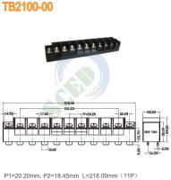China TB Series 11P 20.20mm Pitch 600V 100A Barrier Terminal Block PBT M6 Single Row for sale