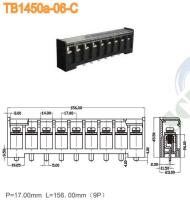 China 17.00mm Power Terminal Block PBT M5 600V 57A Terminal Connector Block for Automotive for sale