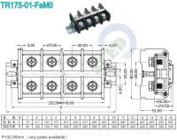 China PCB Barrier Terminal Blocks 32.0mm 175A High Current Terminal Block PC M8 Right Angle for sale