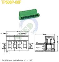 China Pluggable Terminal Block Plug Female Socket 5.08mm Pitch 300V 18A 2-20P for sale