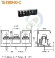China Barrier Terminal Block 13.00mm Pitch 600V 40A 2-12P Power Terminal Block PBT UL94 V-0 for sale