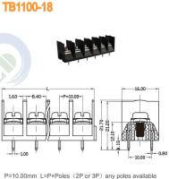 China Pitch 10.00mm Barrier Terminal Block 600V 30A 10-22AWG PBT M3.5 Power Terminal Block for sale