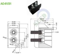 China 35 lbf·in Black M8 Nut PBT Steel Terminal Block Accessories Two Screw for sale