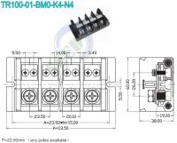 China 101A High Current Terminal Block 23.50mm M8 Steel Screw 38mm2 for Industrial Control for sale