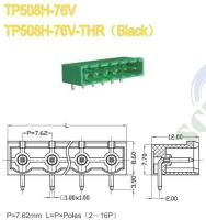 China Green PCB Plug In Terminal Block 7.62mm PA66 300V 18A Brass Pin Header for sale