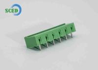 China Green PCB Plug In Terminal Block 7.62mm PA66 300V 18A Brass Pin Header for sale