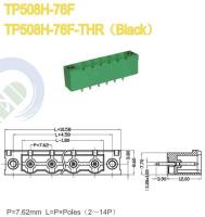 China 7.62mm Plug In Terminal Block Single Level 300V 18A 2-14 Poles Tin Plated for sale