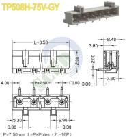 China 300V 18A Header Male Socket Plug-in Terminal Block 7.50mm Pitch 2-16P PCB Connector for sale