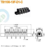 China M4 Screw Barrier Terminal Block 11.00mm 300V 30A 2-16P Power PCB Connector for sale