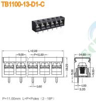 China 600V 30A Single Level Barrier Terminal Block Steel M4 Screw 11.00mm Pitch 2-18P for sale
