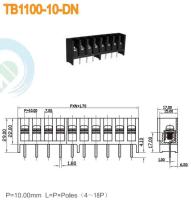 China Barrier Terminal Block 10.00mm 600V 30A 6mm2 Power Terminal Block 4-18P for sale