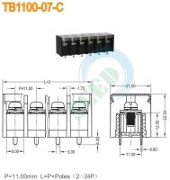 China Barrier Type Terminal Block M4 20A 300V 11mm Pitch Screw Strip Connectors 2P-24P for sale