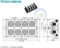 China High Current Wiring PCB Switch Terminal Block 600V Pitch 23.50mm 101A for sale