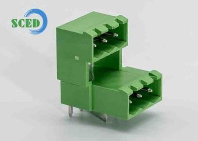 China PA66 Pluggable Terminal Block Male Header Double Level 5.08mm Pitch 300V 18A for sale