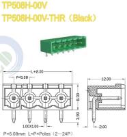 China 300V 18A Electrical Terminal Blocks 5.08mm Male Header Grey Plug In Terminal Blocks for sale