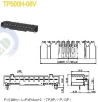 China Male Pluggable Copper Terminal Block 5.00mm 300V 14.5A PA66+25%GF for sale
