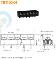China 300V 30A 2-18P Pitch 12.70mm Power Terminal Block PBT Barrier Terminal Block for High Voltage for sale