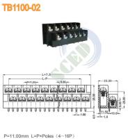 China Double Levels Barrier Power Terminal Block 250V 18A 11.00mm Pitch 12-24AWG for sale