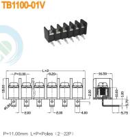 China 13mm Pitch 300V 30A 2-22P Barrier Terminal Block 10-18AWG Power Terminal Block for sale