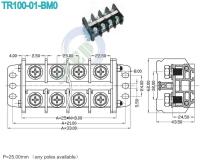 China 101A 600V High Current Terminal Block Connector 25.00mm 38mm² 2-20AWG for sale