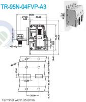 China Right Angle Wire Through Panel Terminal Blocks Connector 230A 300V 25.0mm Use In Power Supply for sale