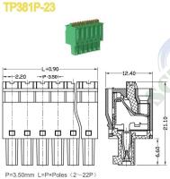 China 3.50mm Green Female Plug In Industrial Terminal Blocks Connectors 8A 300V 16-30AWG for sale