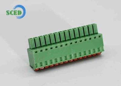 China 3.50mm Green Female Plug In Industrial Terminal Blocks Connectors 8A 300V 16-30AWG for sale