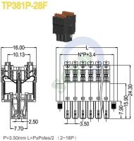 China Plug-in Terminal Block Connector 3.50mm Pitch 300V 10A PA66 UL94 V-0 2P-18P for sale