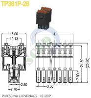 China Female Socket 3.50mm Pitch Plug-in Terminal Block 300V 10A 2P-20P for PCB for sale