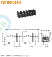 China Pitch 11.00mm 300V 30A 2-22P Barrier Terminal Block PBT Brass Power Terminal Block for sale