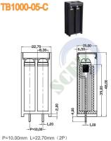 China 10.00mm Barrier Type Terminal Block 20A 300V Plastic Black 2 Poles for sale