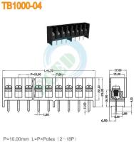 China Black Barrier Terminal Block 10.00mm Pitch 300V 20A Right Angle Wire Inlet PCB Power Supply for sale