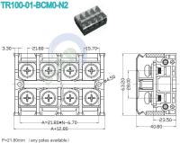 China SCED High Current Screw Clamp DIN Rail Terminal Block 150A 600V 22-10 AWG for sale