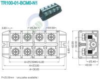 China SCED 150A High Current Terminal Block DIN Rail 3 Pole 22-10 AWG Polyamide for sale