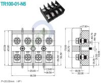 China 600V Rated Voltage High Current Terminal Block with DIN Rail Mounting and M6 Screw for sale
