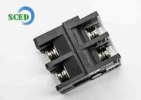 China 12.2mm Terminal Width Feed Through Terminal Block with Right Angle Wire Inlet and Brass Clamp Cage for sale