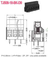 China Secure Wire Connections with 22-14AWG PCB Terminal Block in White Plastic Material for sale