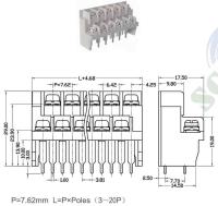 China Barrier Terminal Block 3000V Withstand Voltage 1000MΩ Insulation Resistance 20A 250V for sale