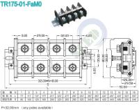 China SCED 1-24 Poles Through Panel Terminal Blocks 600V 150A Green PA66 UL94 V0 for sale