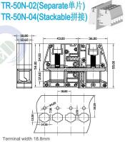 China DIN Rail Feed Through Terminal Block M5 Screw 16mm2 30A 2P-12P Copper Conductor for sale