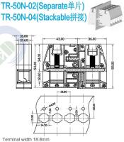 China 600V Voltage Feed-through Terminal Block 12.2mm Width for Industrial Applications for sale
