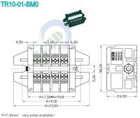 China SCED Din Rail Terminal Blocks 9.5mm 30A with ZB6 Zack Strip for Power Distribution for sale
