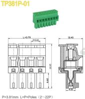 China Pluggable Terminal Block Electrical Connector 2P-20P 3000V AC Screw Clamp 45 Degree Wire Inlet for sale