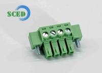 China Brass Clamp Cage Pluggable Terminal Block 3000V AC 10A Phosphor Bronze Screw Termination for sale